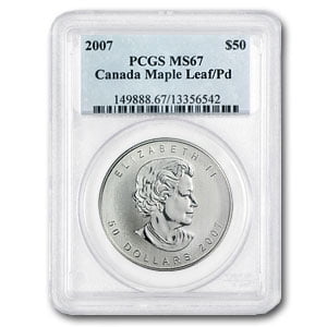 Canada 1 oz Palladium Maple Leaf PCGS/NGC (Random Year) - Walmart.com