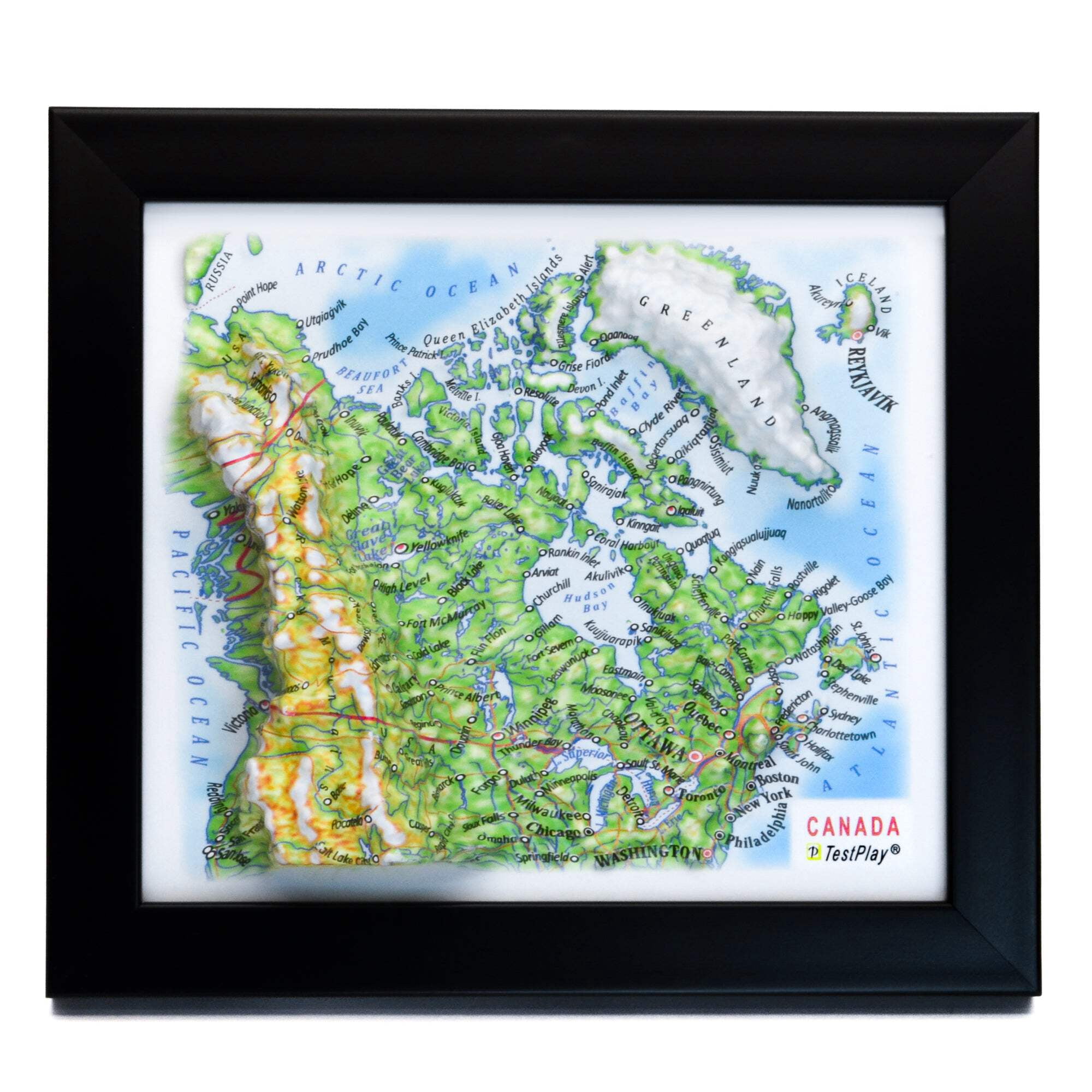 Canada 3D Raised Relief Map - Walmart.com