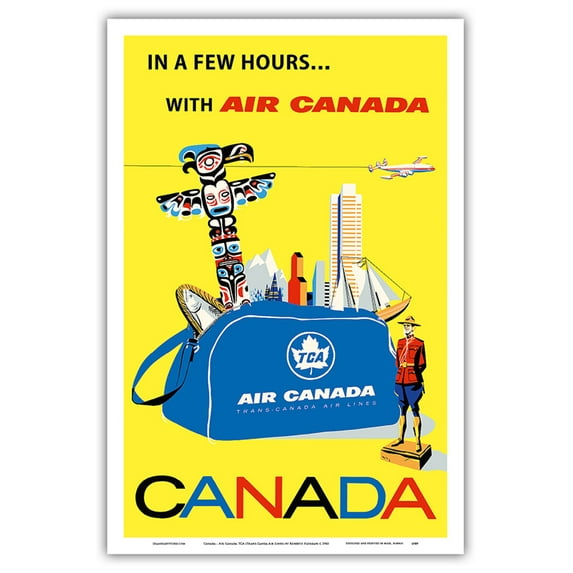 Canada - with Air Canada TCA (Trans-Canda Air Lines) - Vintage Airline ...