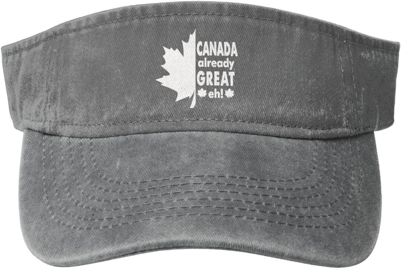 Canada Already Great Eh Denim Visor Hat Adjustable Unisex Golf Sports ...