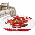 Canada Beavers Round Rug 3ft Washable Circle Entryway Rugs Non Slip ...