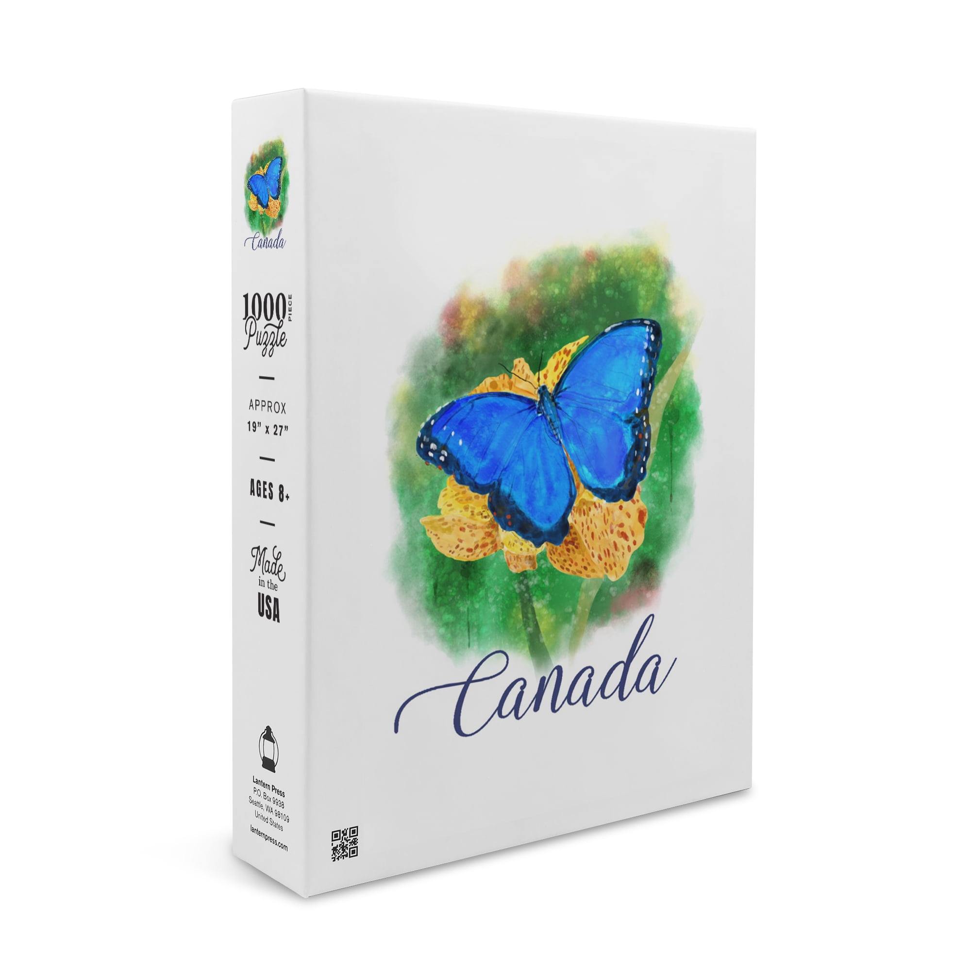 Canada, Blue Morpho Butterfly, Watercolor (1000 Piece Puzzle, Size ...