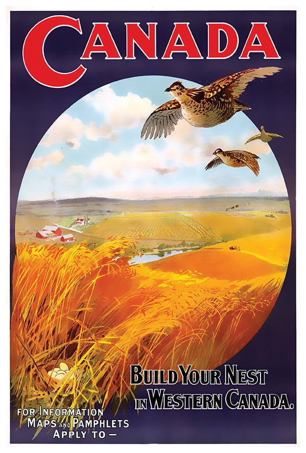 Canada - Build your Nest - Vintage Travel Poster (12x18Inches ...