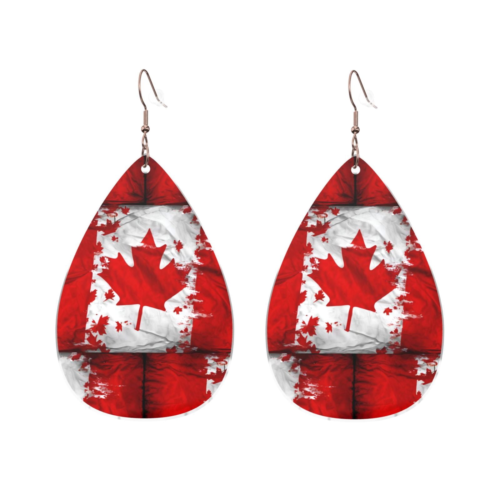 Canada Canadian Flag Art Acrylic Teardrop Ear Rings For Women Dangling ...