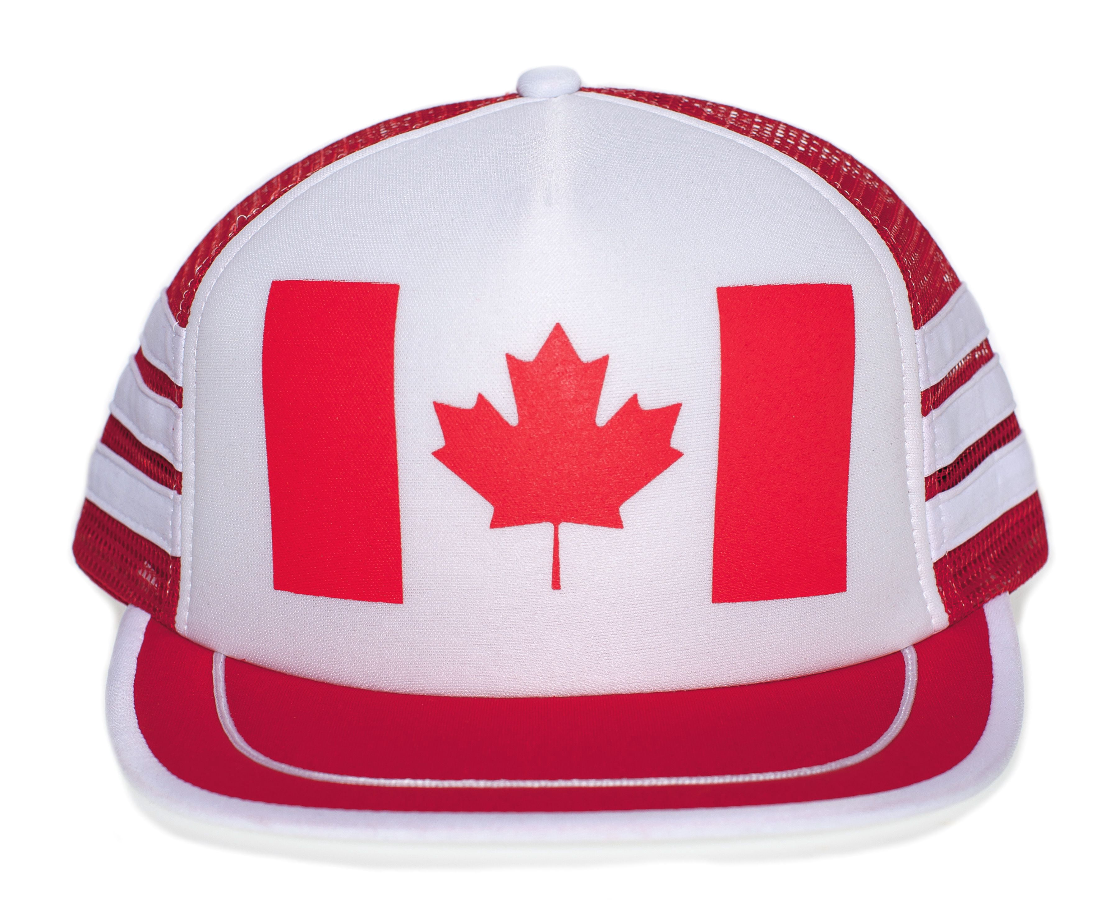 Canada Canadian Flag Hat Classic 3 Stripe Cap Truckers Adult One-Size ...