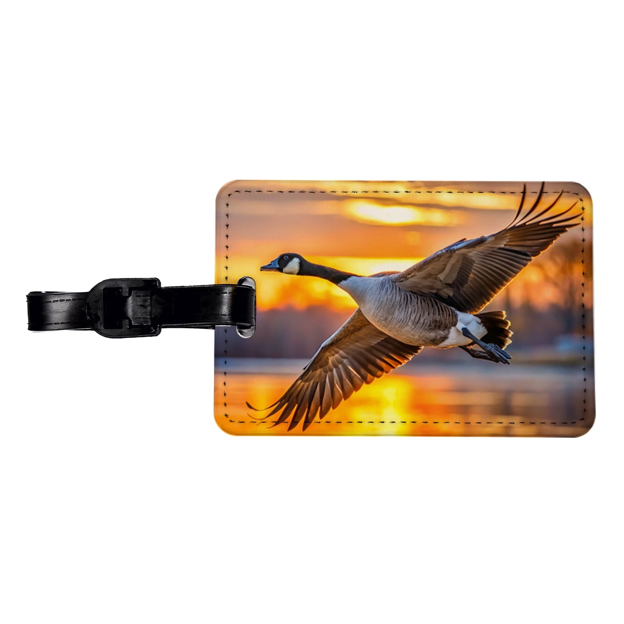 Canada Canadian Goose In Flight At Sunset Faux Leather Travel Luggage ...