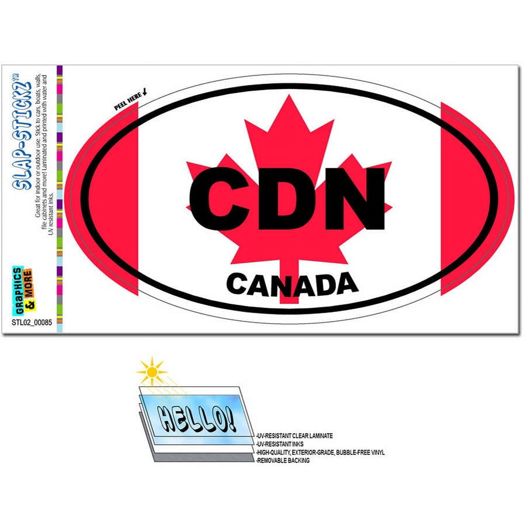 Canada Country Flag CDN Euro Oval Canadian Flag Automotive Car Window ...