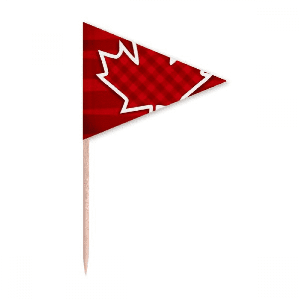 Canada Day 4th Of July Square Maple Toothpick Triangle Cupcake Toppers ...