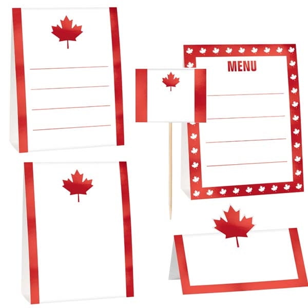 Canada Day Canadian Flag Maple Leaf Holiday Theme Party Buffet ...