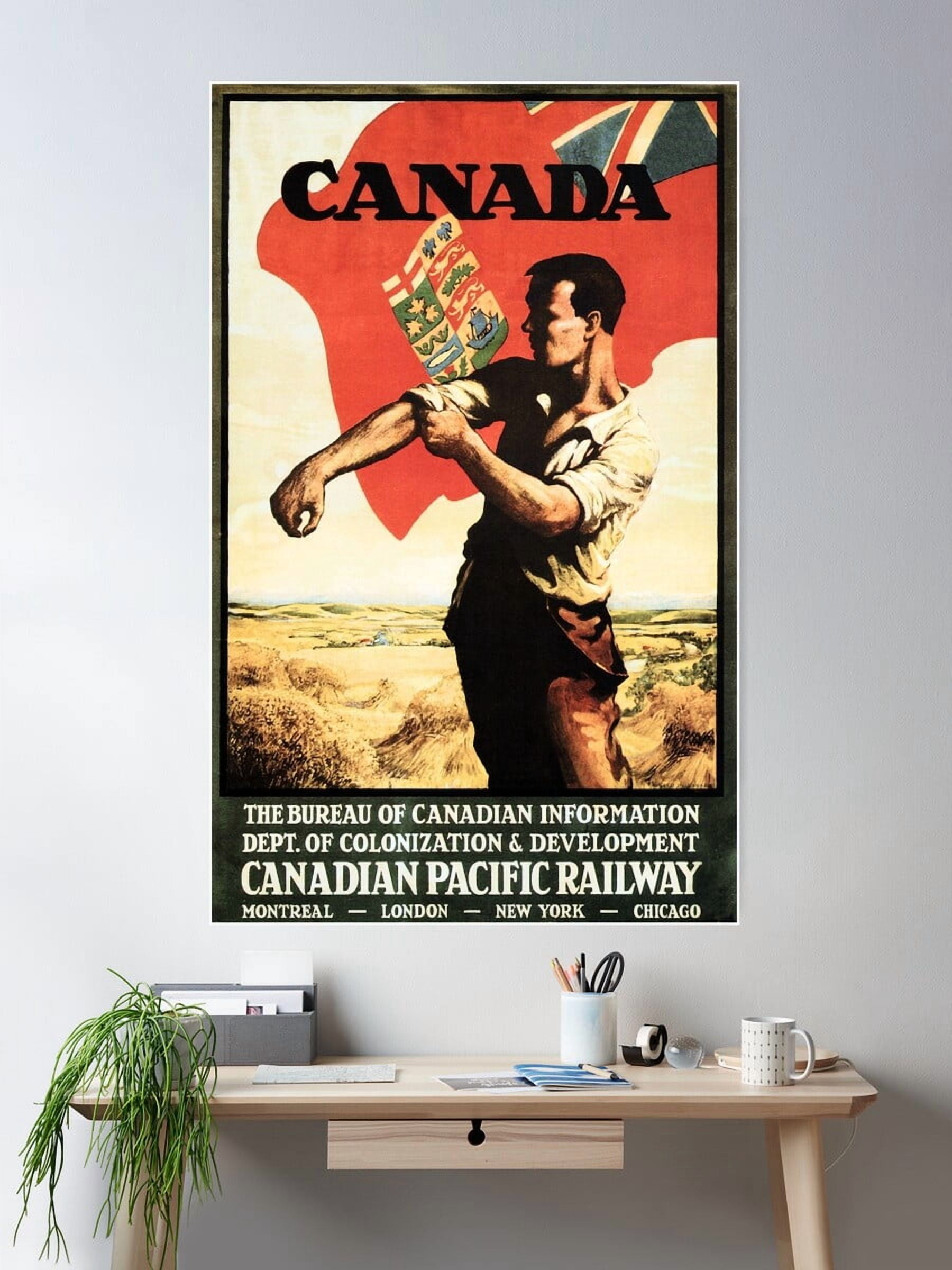 Canada Dept Of Colonization & Development Vintage Railway Travel Poster ...