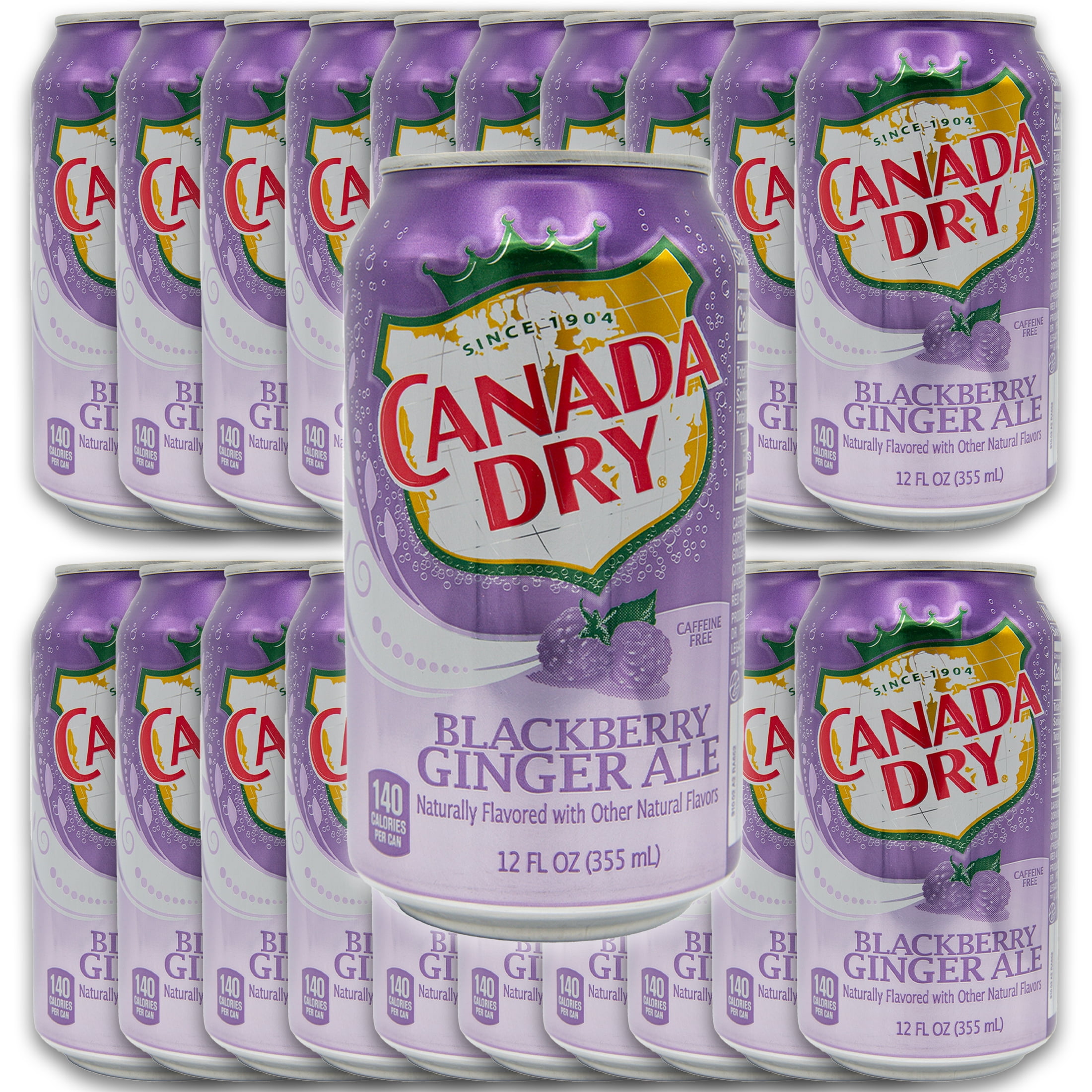 Canada Dry Blackberry Ginger Ale Soda, 12.0 oz Cans, 18 Pack, Refreshing Drink - Walmart.com