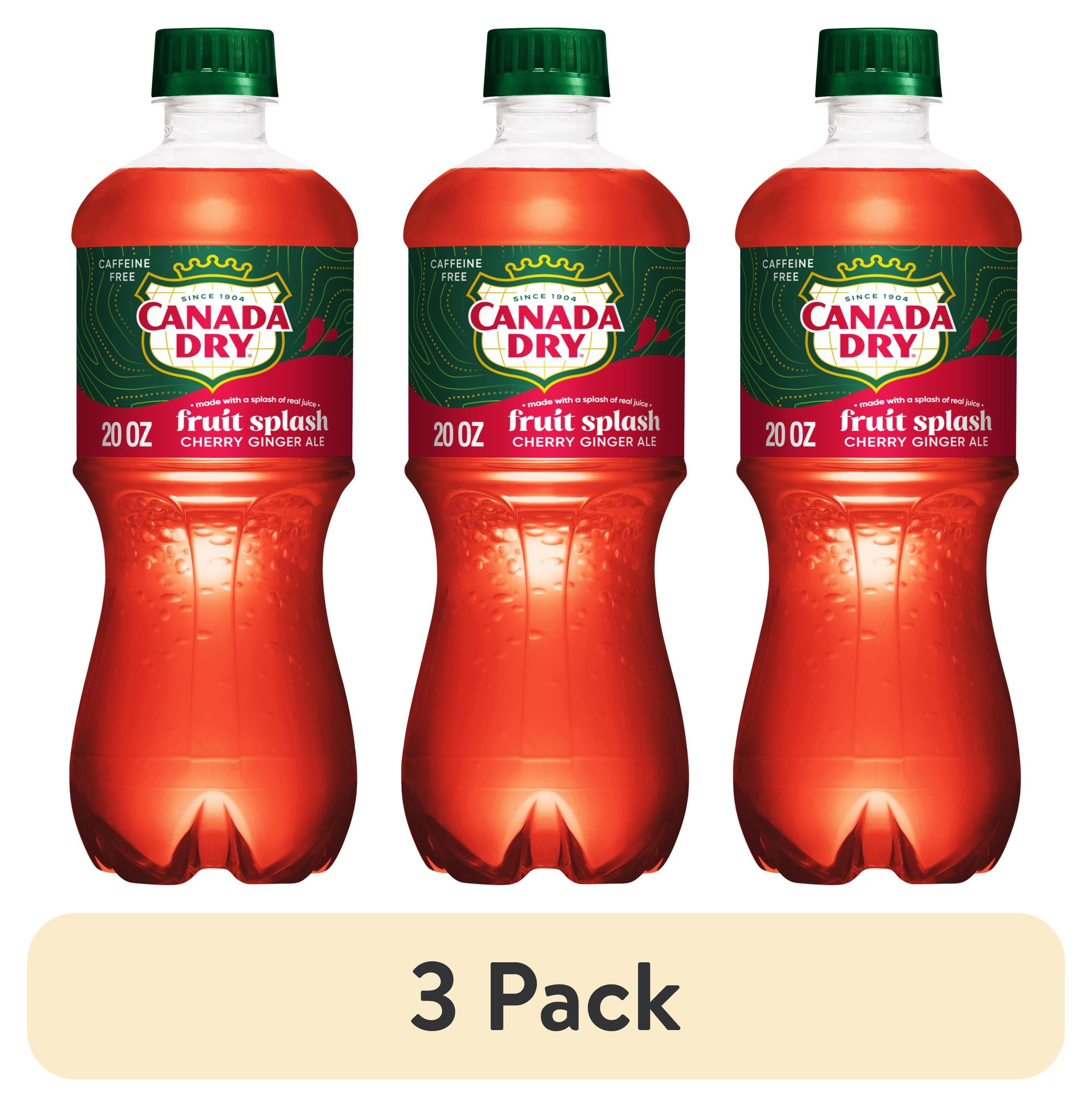 (3 pack) Canada Dry Caffeine Free Fruit Splash Cherry Ginger Ale Soda ...