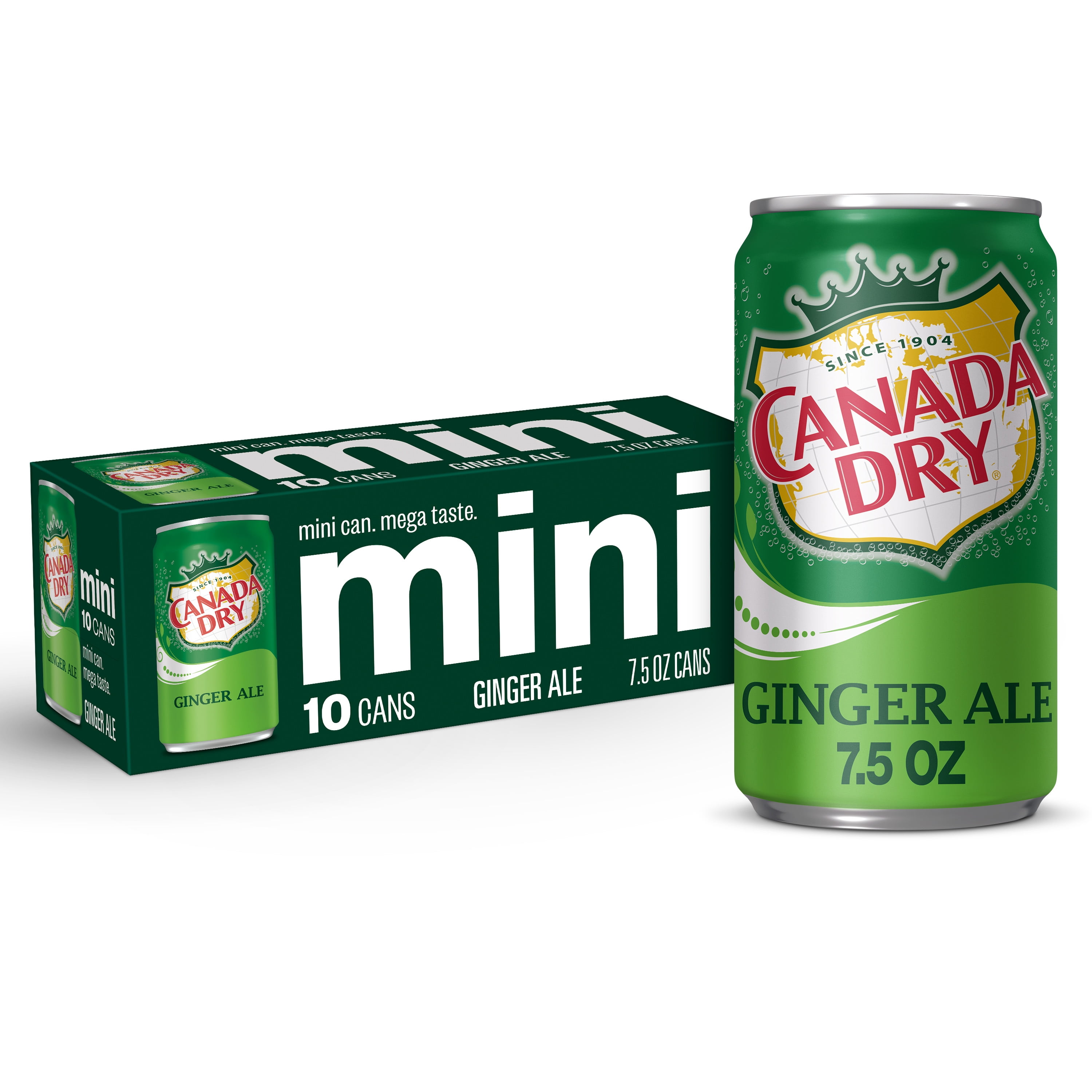 Canada Dry Caffeine Free Ginger Ale Soda Pop, 7.5 fl oz, 10 Pack Cans ...