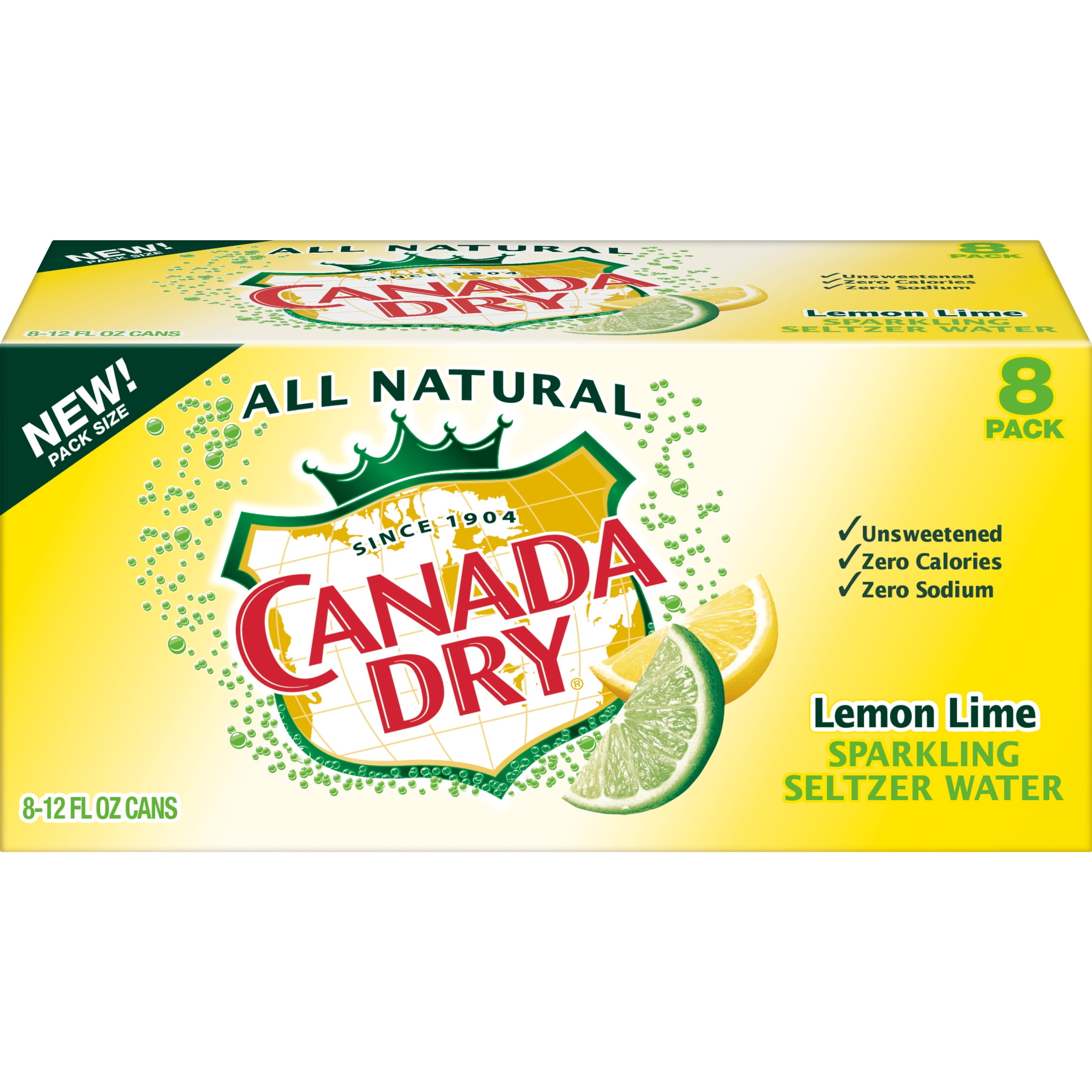 Canada Dry Caffeine Free Lemon Lime Sparkling Seltzer Water, 12 fl oz, 8 Pack Cans - Walmart.com