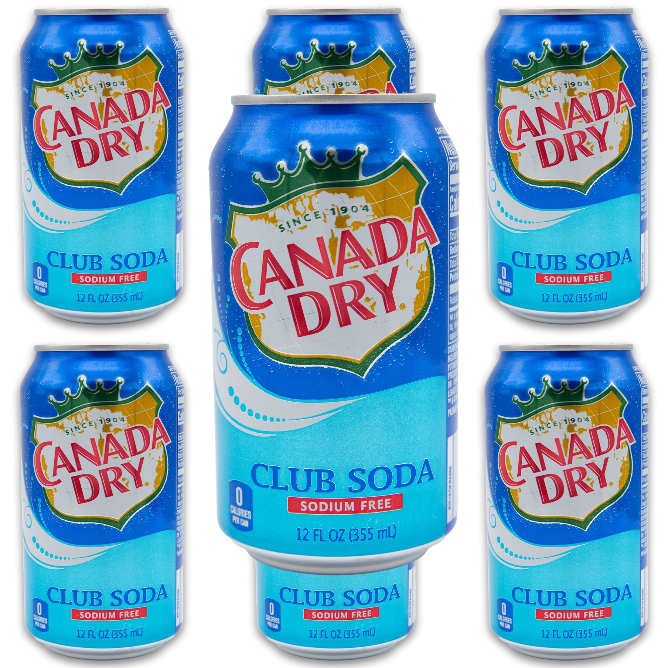 Canada Dry Club Soda, 12 fl oz, 6 Pack Cans - Walmart.com