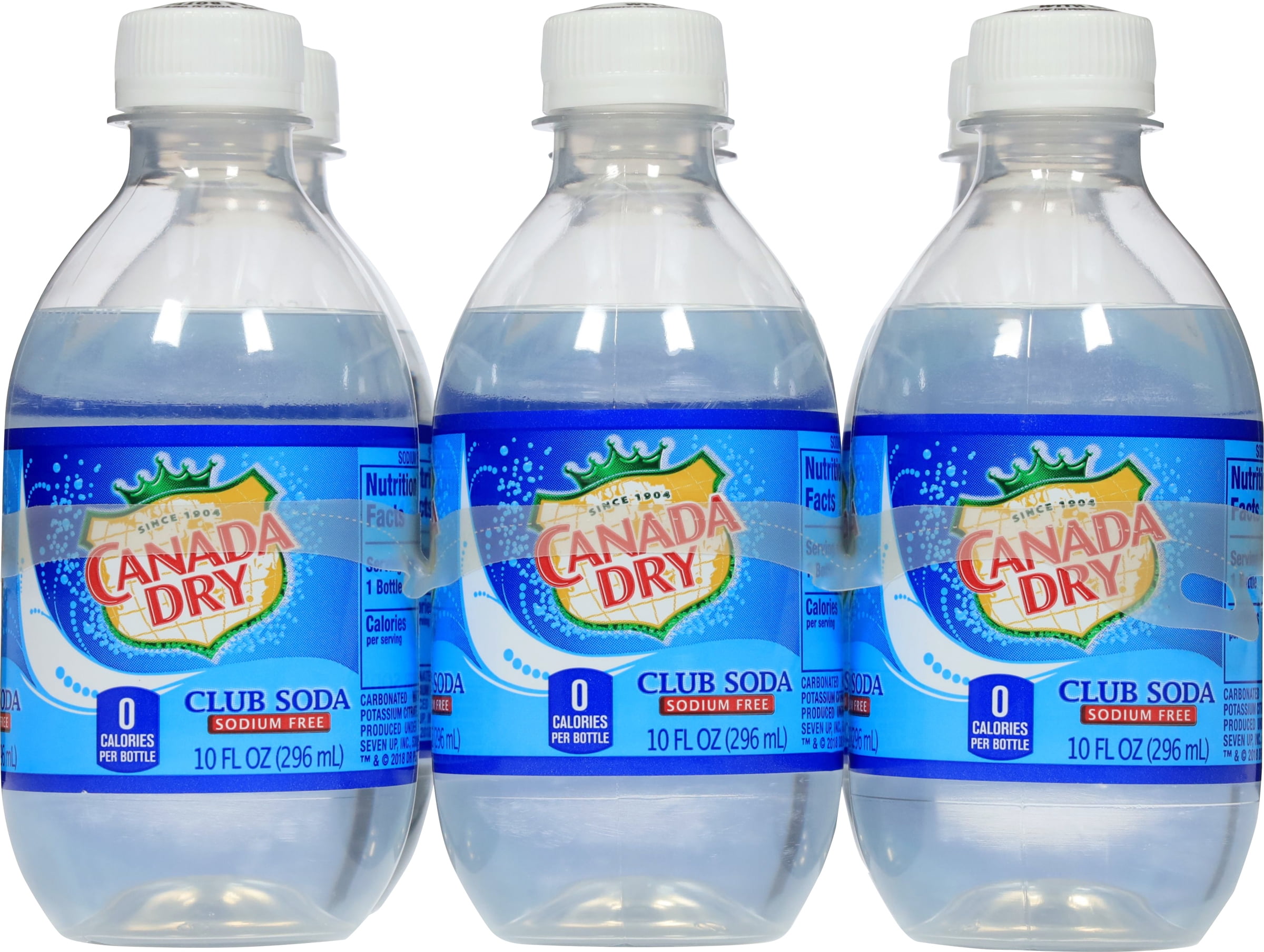 Canada Dry Club Soda, 6 Pack, 10 fl oz Bottle, Calorie-Free, Carbonated ...