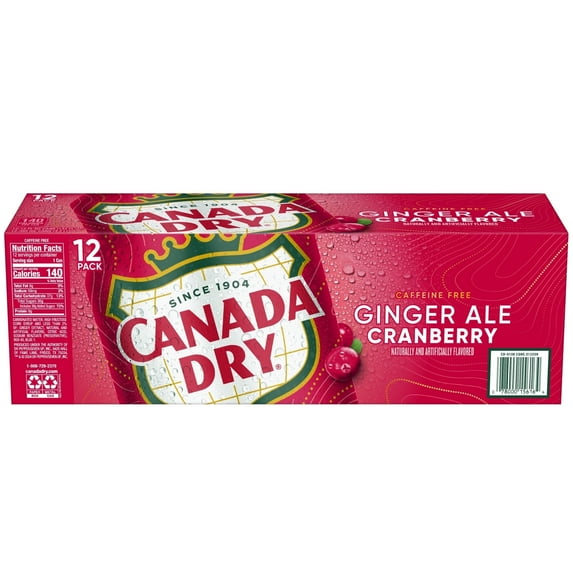 Canada Dry Cranberry Ginger Ale, Carbonated Drink, 12 fl oz, 12 Pack ...