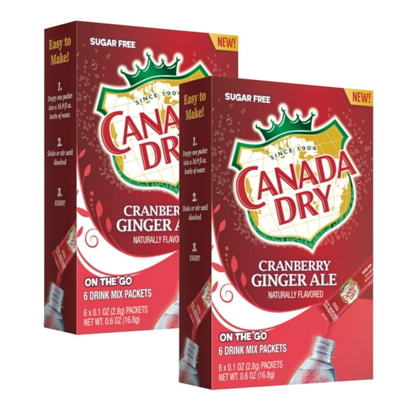 Canada Dry Cranberry Ginger Ale Powdered Drink Mix Low-Calorie Water ...