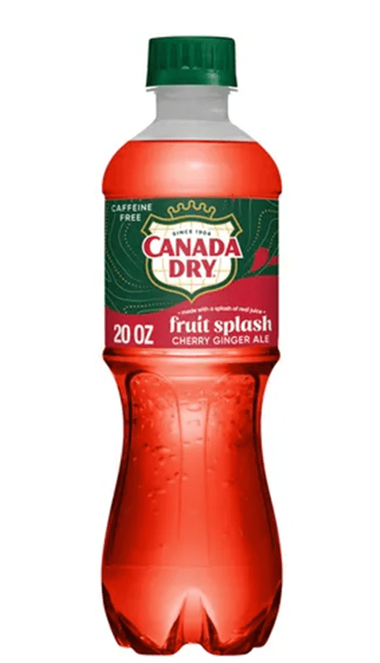 Canada Dry Fruit Splash Cherry Ginger Ale, 20 oz, Pack of 12 - Walmart.com