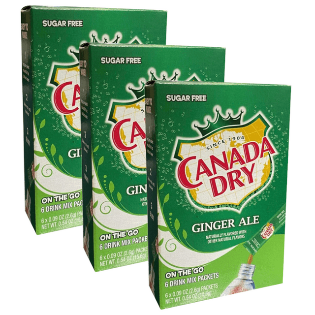 Canada Dry Ginger Ale Powdered Drink Mix Sugar Free Low Calorie Water ...