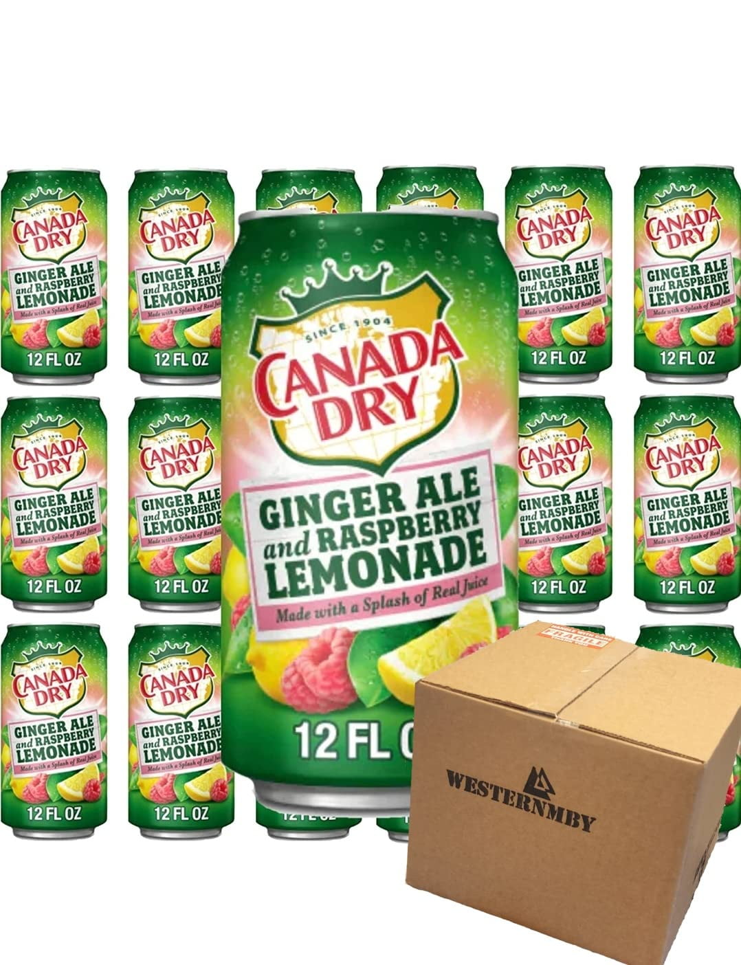 Canada Dry Raspberry Lemonade Ale, 12 fl oz, 18 cans - Walmart.com