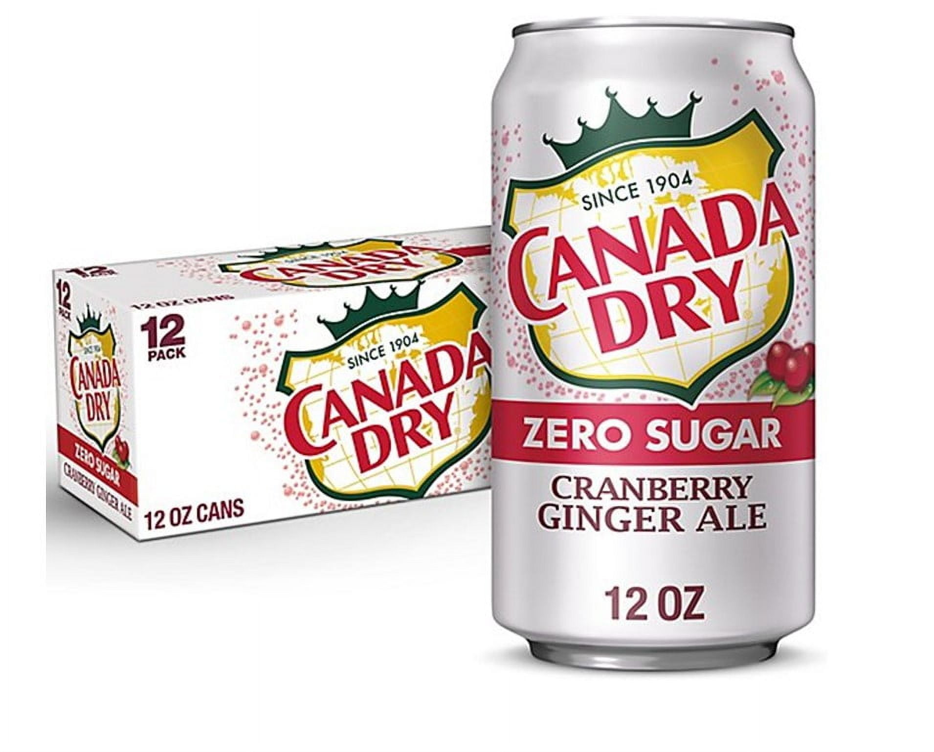 Canada Dry Soda Zero Sugar Cranberry Ginger Ale In Cans, 12 Fl Oz (24 ...