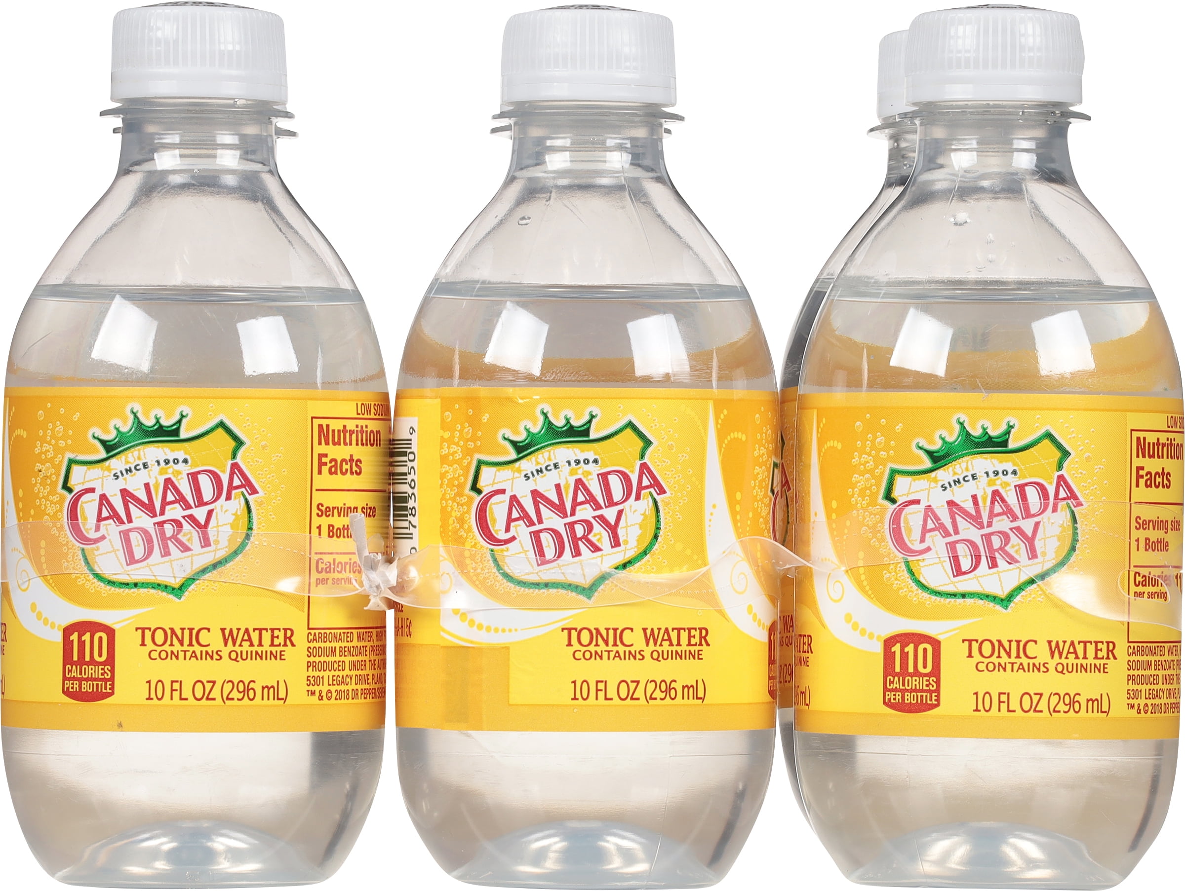 Canada Dry Tonic Water 6 Pack 10 fl oz Plastic Bottles, 100% Natural ...