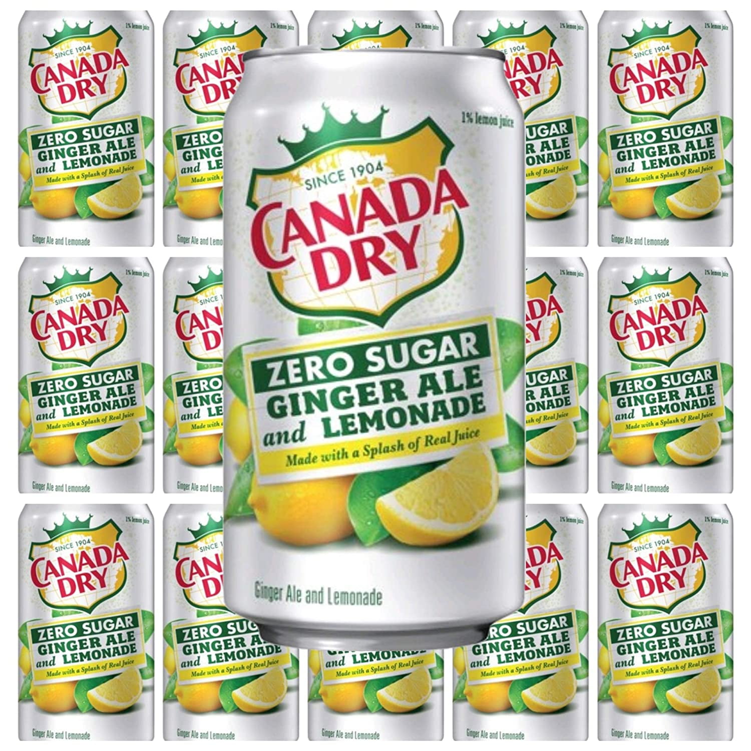 Canada Dry Zero Sugar, Caffeine Free Ginger Ale and Lemonade, 15 cans ...