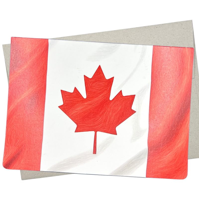 Canada Flag Card, Canadian Flag Notecard (1 Premium Card, 5X7 Inches ...