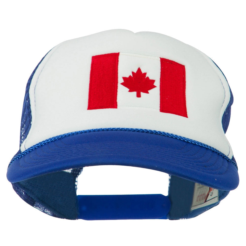 Canada Flag Embroidered Foam Mesh Back Cap - Royal White OSFM - Walmart.com
