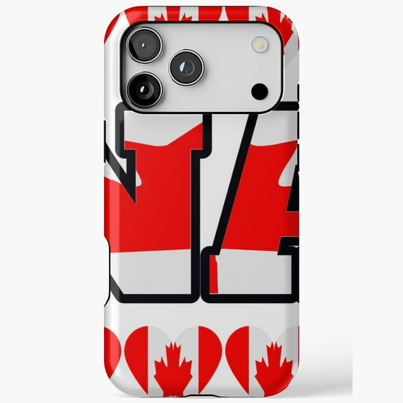 Canada Flag Letters And Hearts Art iPhone Case 17 11 12 13 14 15 16 Pro ...