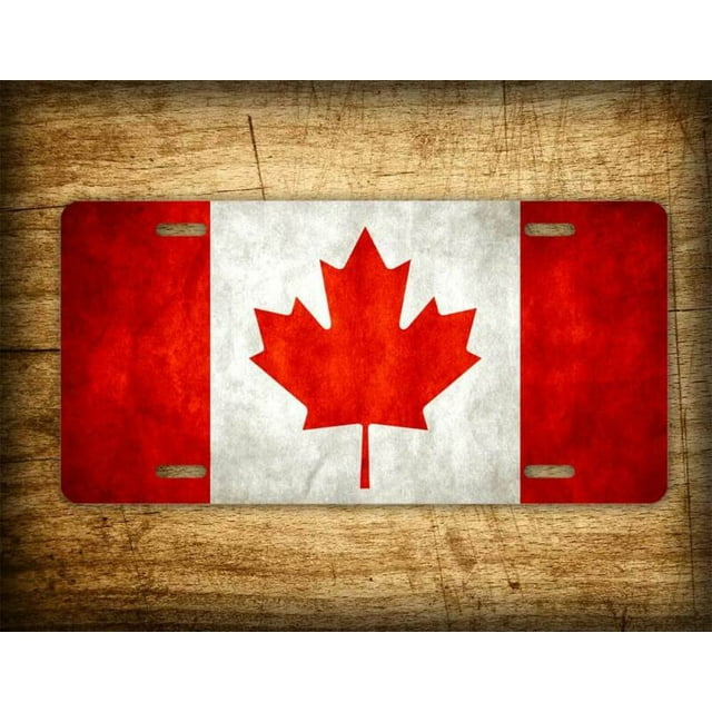 Canada Flag License Plate Maple Leaf Red & White Canadian Auto Tag ...