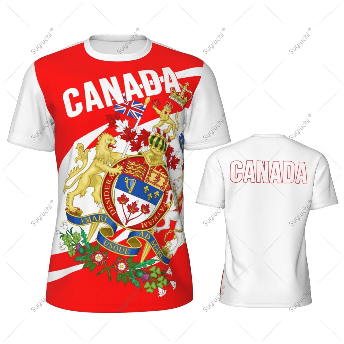 Canada Flag Men Sports T-shirt Women Tees jersey for Soccer Football ...