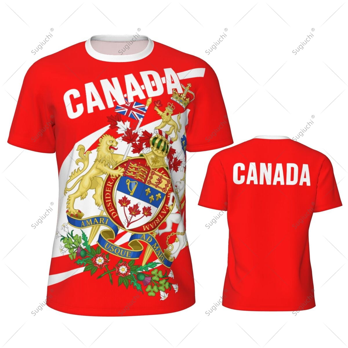 Canada Flag Men Sports T-shirt Women Tees jersey for Soccer Football ...