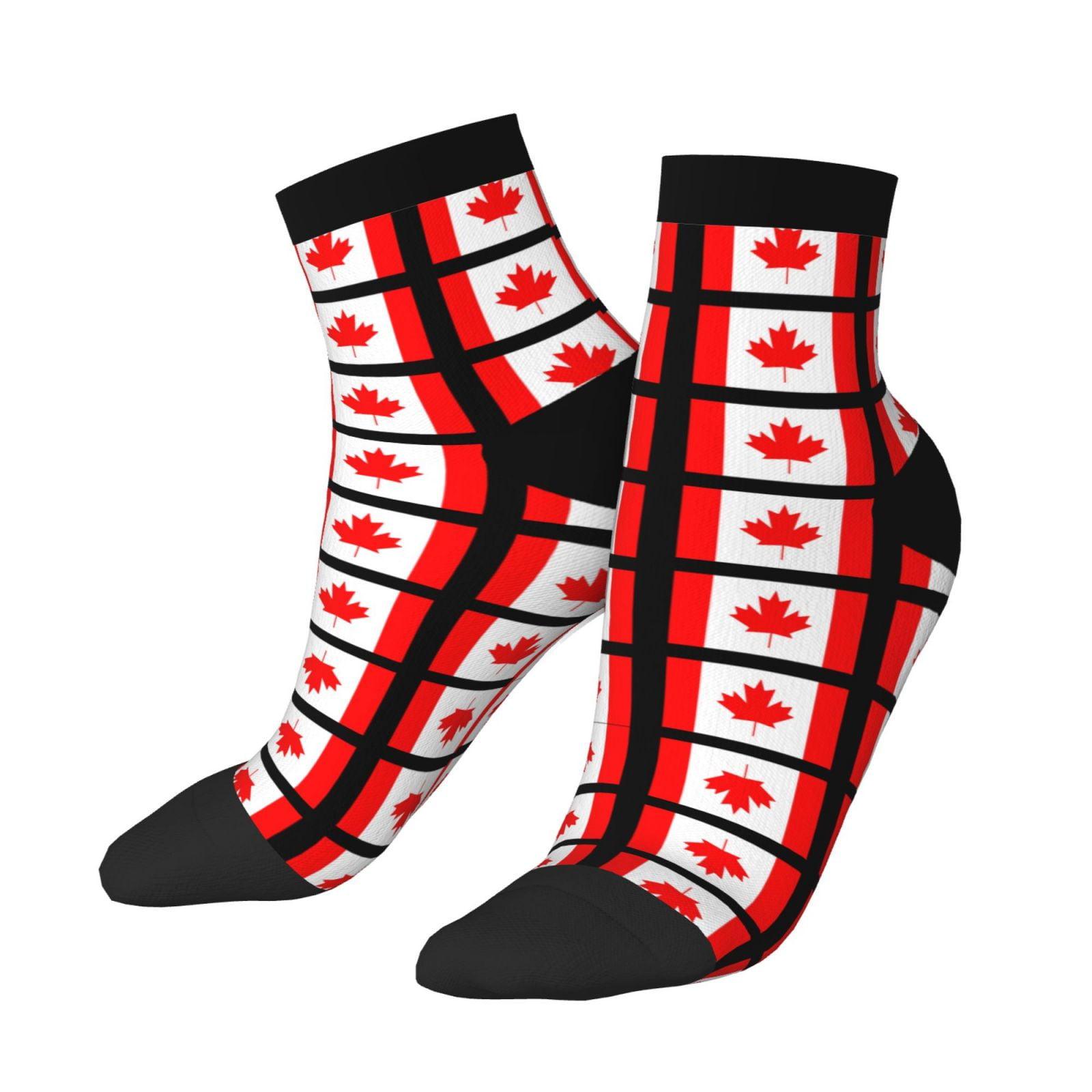 Canada Flag Pattern Colorful Quarter Socks for Men Women - Walmart.com