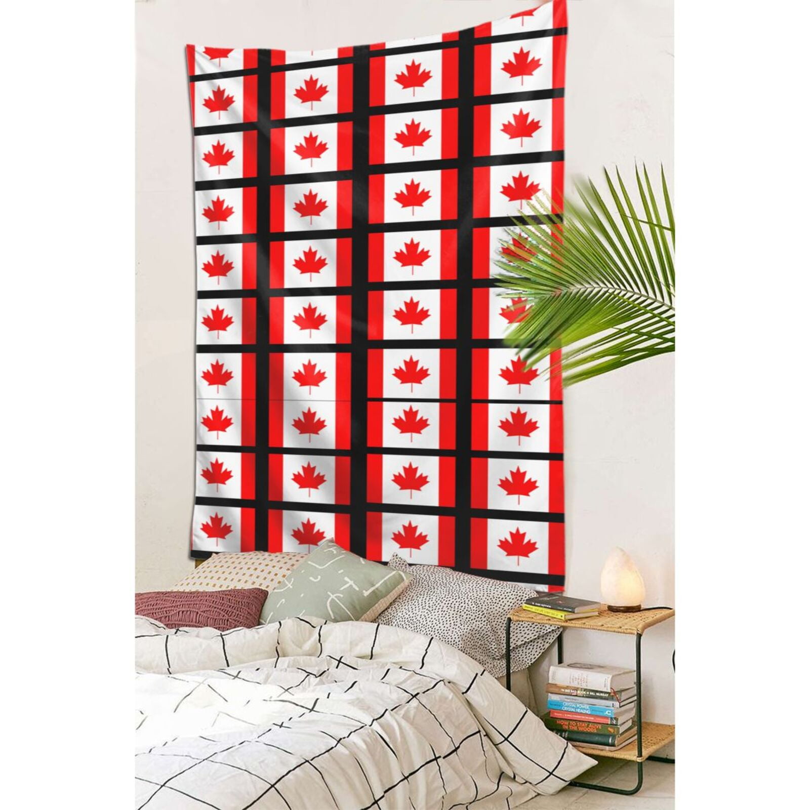 Canada Flag Pattern Wall Hanging Backdrop Tapestry Perfect For Home ...