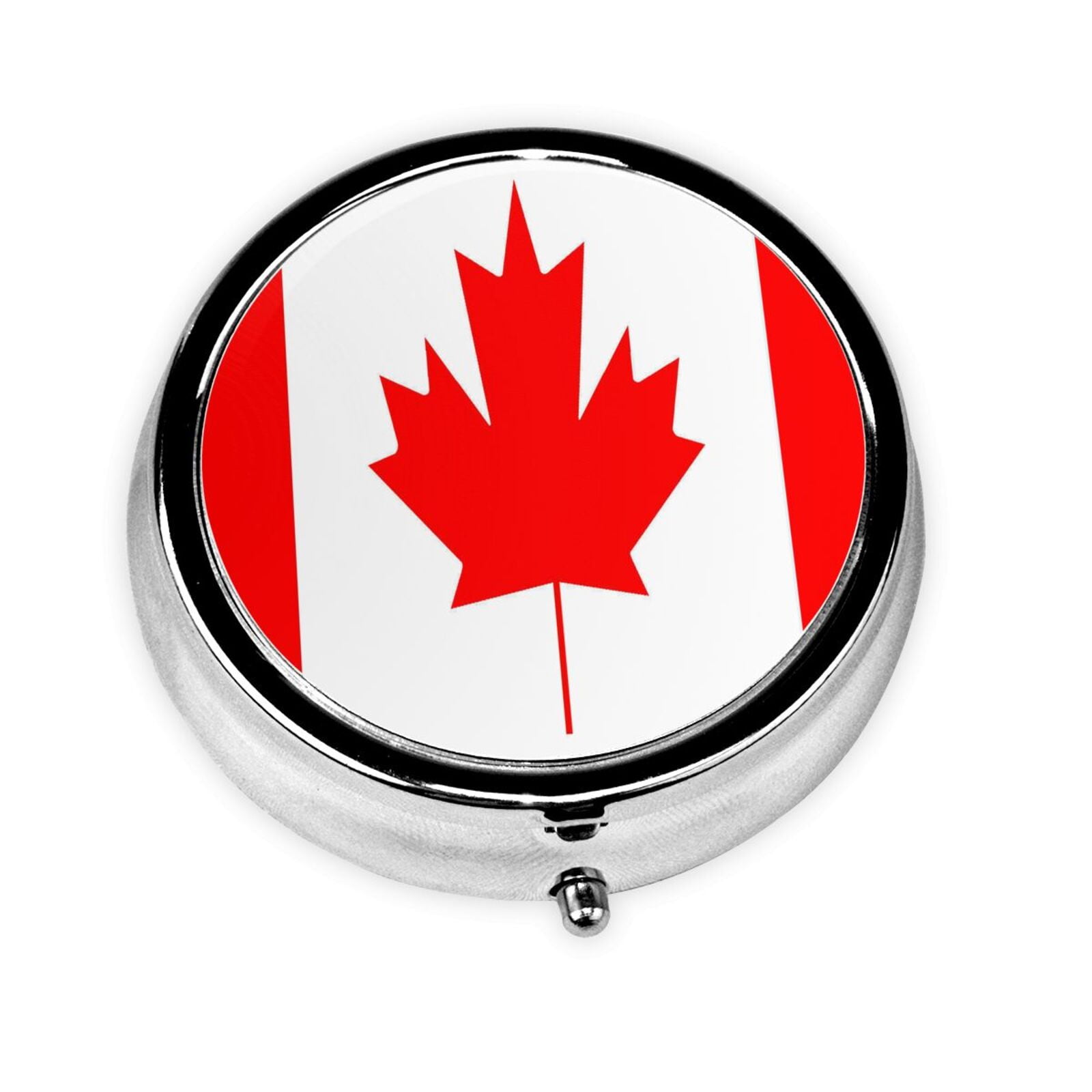 Canada Flag Round Pill Box Small Pill Case For Purse Pocket Medicine ...