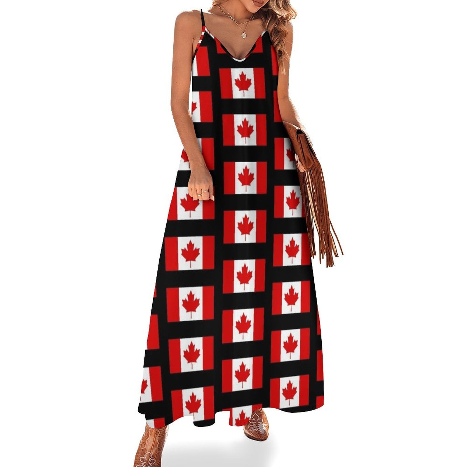 Canada Flag Sleeveless Dress dresses for womens women's dresses luxury ...