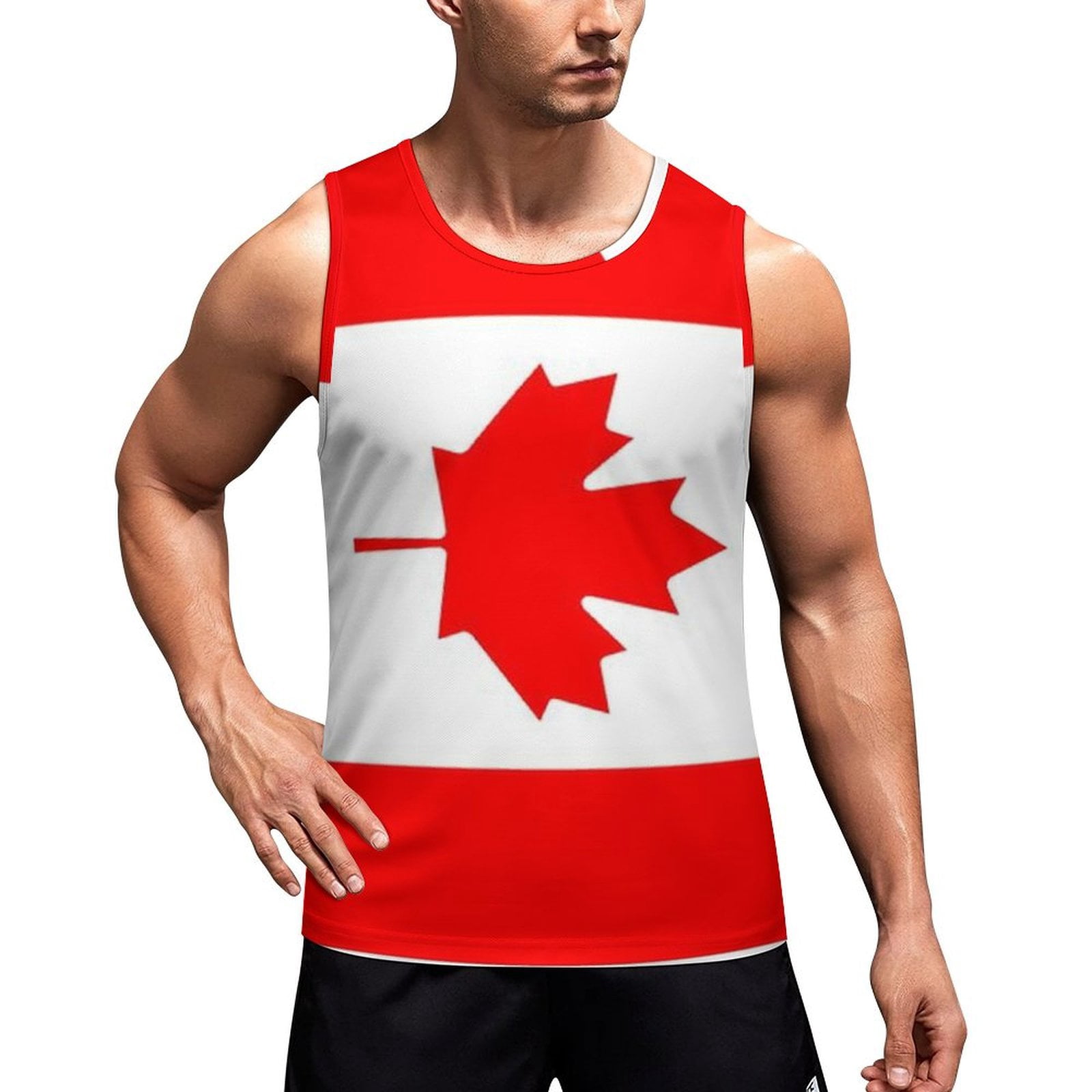 Canada Flag Tank Tops Men Summer Retro Surfin' Tank Top Sleeveless ...