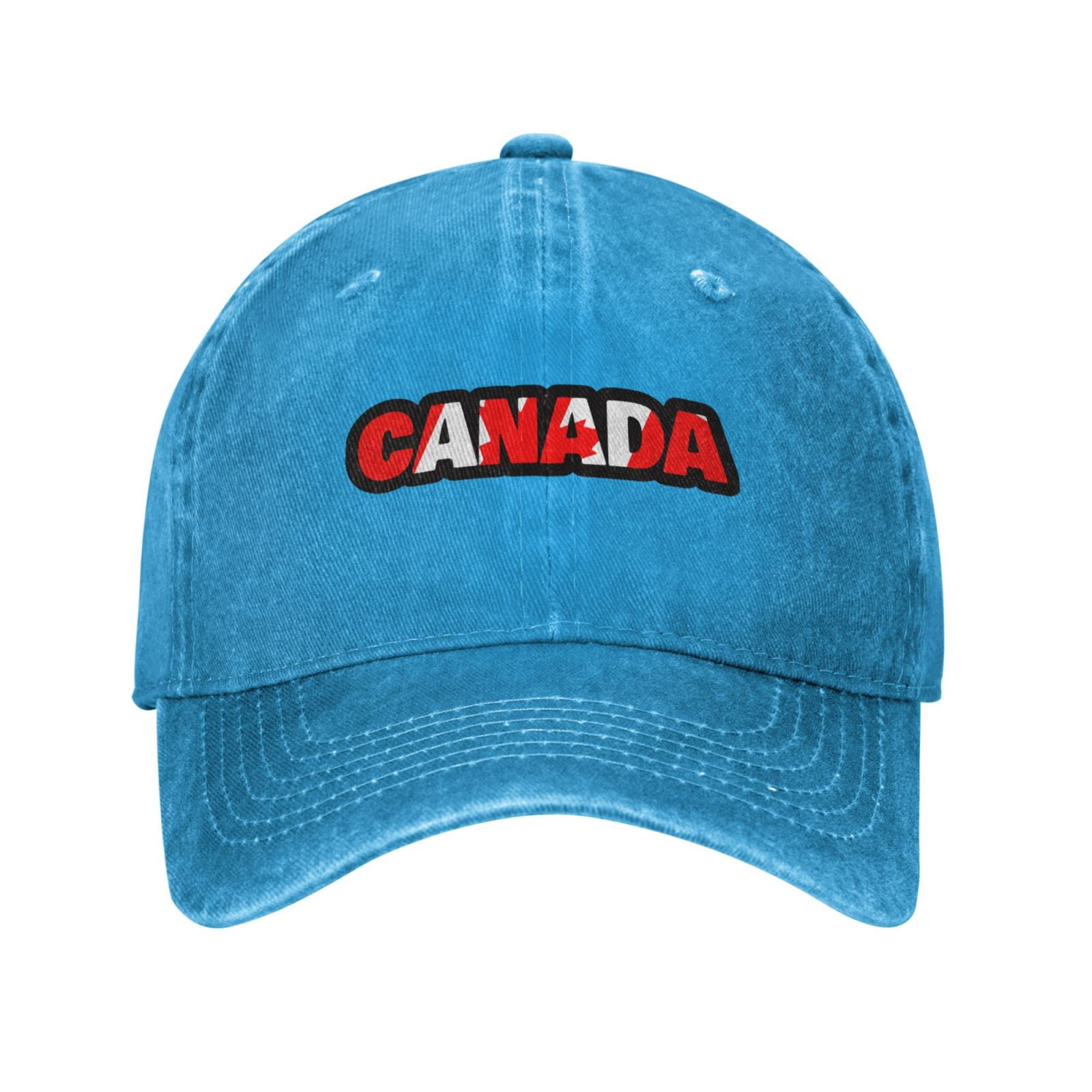 Canada Flag Text Logo Adult Adjustable Classic Washed Casquette Cap Hat ...