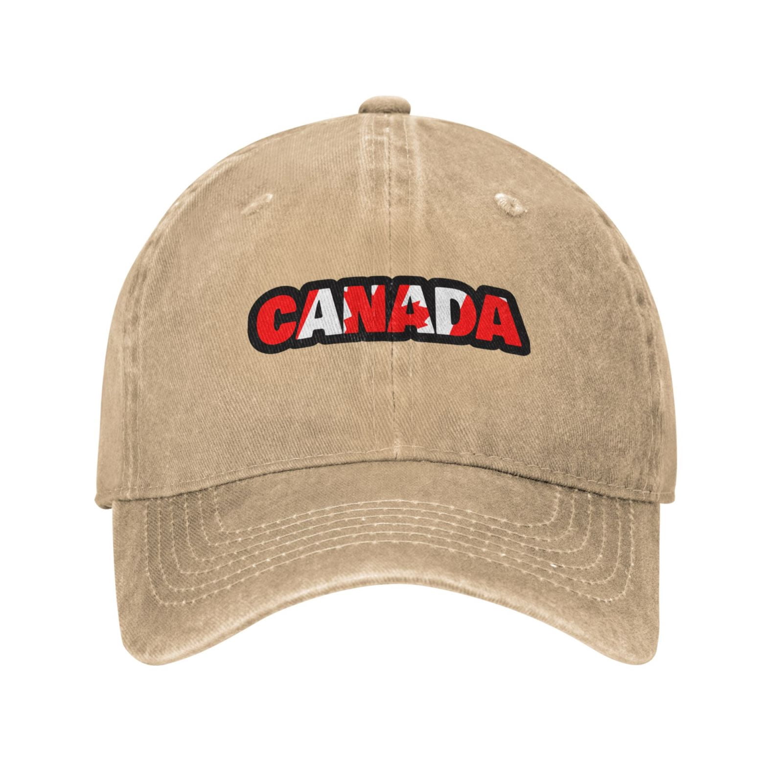 Canada Flag Text Logo Adult Adjustable Classic Washed Casquette Cap Hat ...