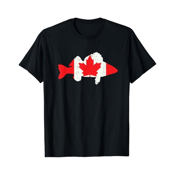 Canada Flag Walleye Fishing Mens Walleye Fish Cool Gifts T-Shirt ...