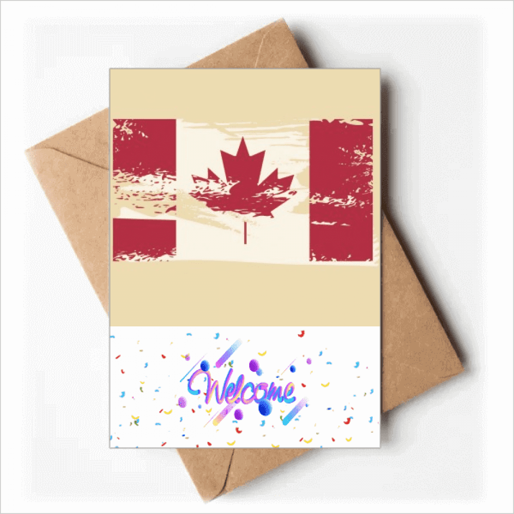 Canada Flavor Flag and Maple Welcome Back Greeting Cards Envelopes ...