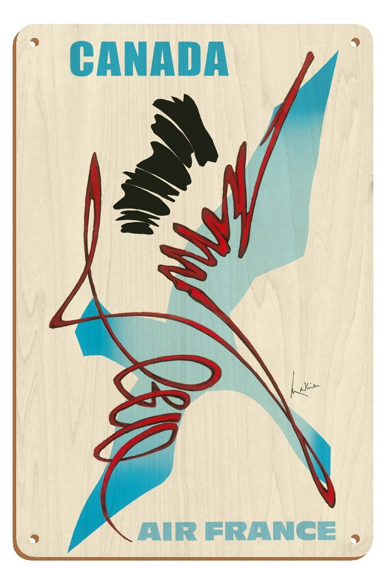 Canada - France - Abstract Canadian Bird - Vintage Airline Travel ...