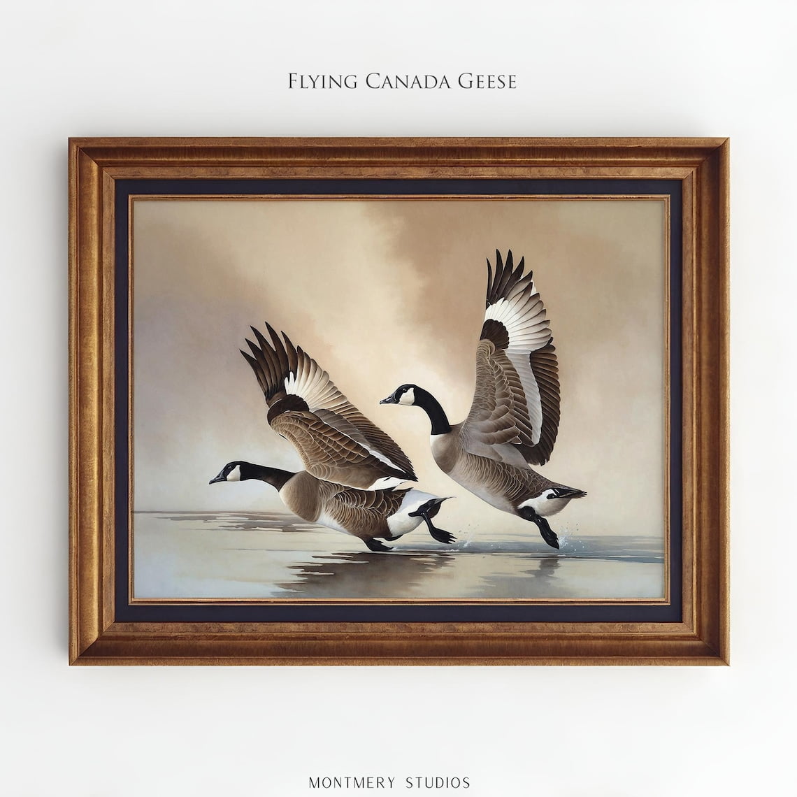 Canada Goose Print Poster, Flying Canada Geese, Lake House Decor, Goose ...
