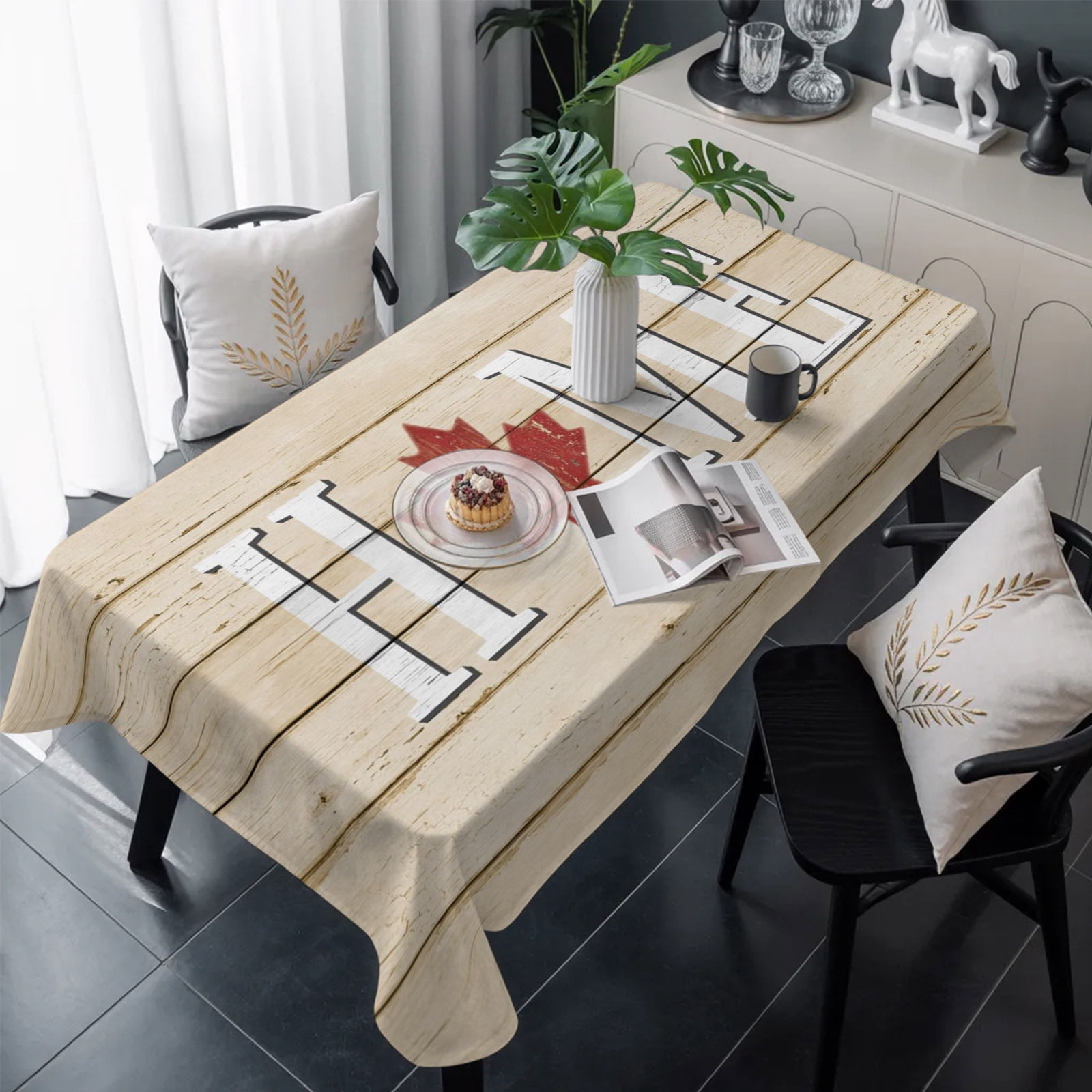 Canada Maple Home Table Cloth Waterproof Tablecloths, Red Leaf Vintage ...