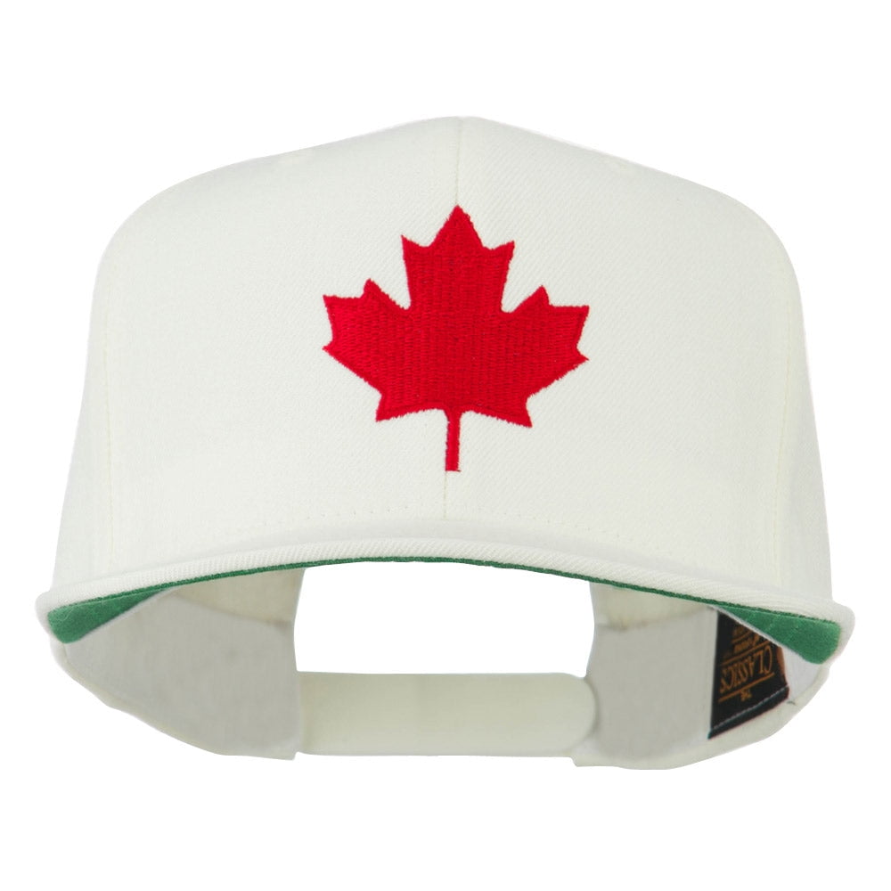 Canada Maple Leaf Embroidered Flat Bill Cap - Natural OSFM - Walmart.com