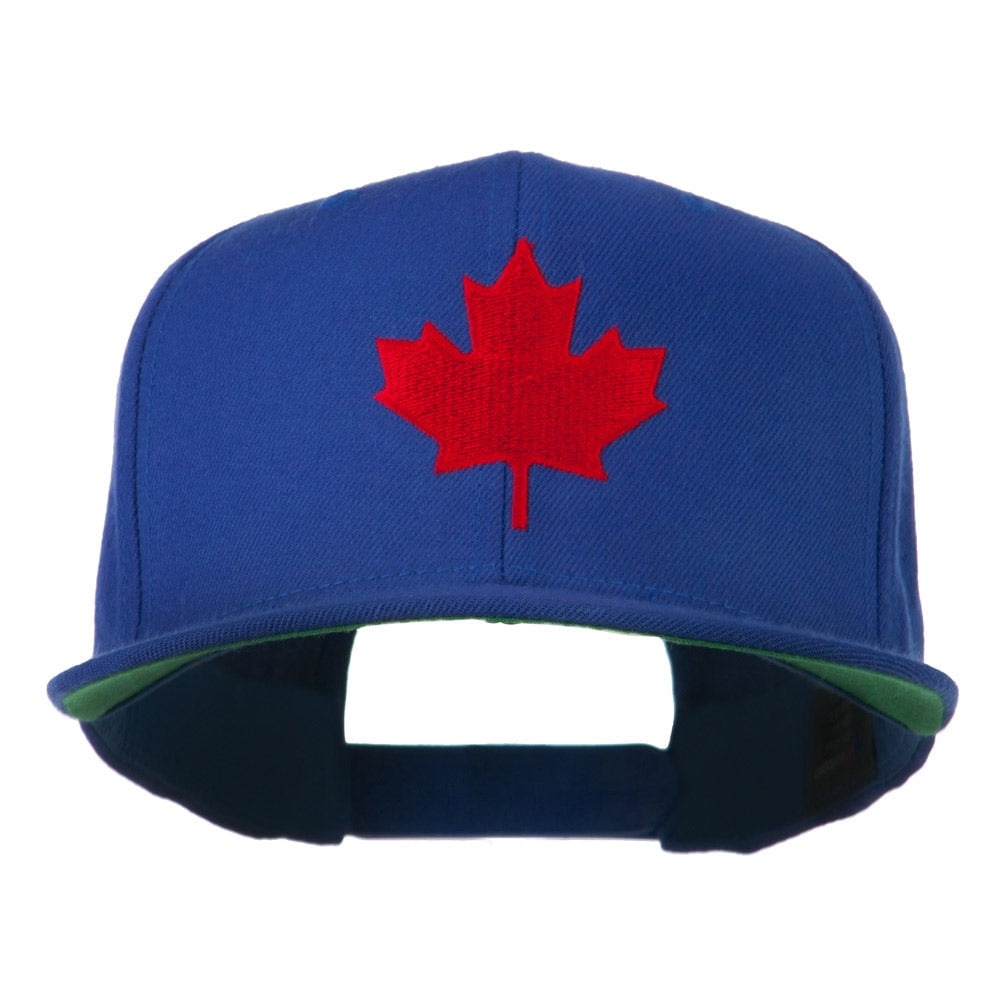 Canada Maple Leaf Embroidered Flat Bill Cap - Royal OSFM - Walmart.com