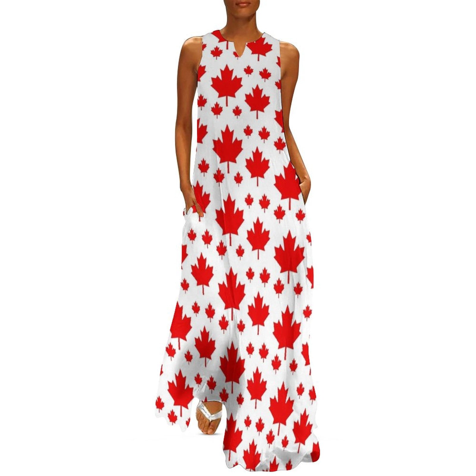 Canada Maple Leaf Flag Emblem Long Dress summer dresses ladies 2025 ...