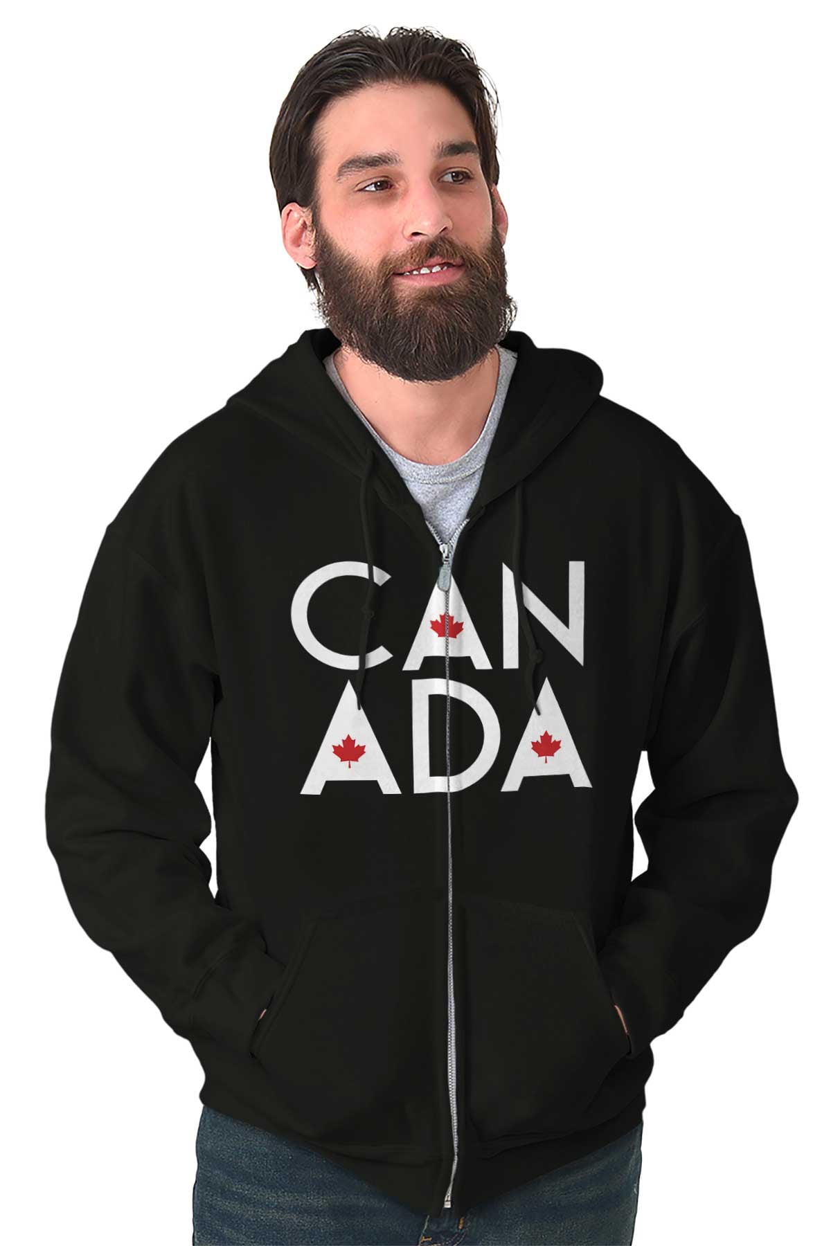 Canada Maple Leaf Flag Patriotic Unisex Plus Size Zip Hoodie Brisco ...